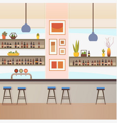 Modern coffeehouse coffee shop interior design Vector Image