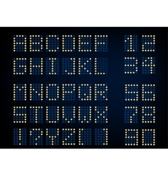 Digital led font alphabet letters and numbers Vector Image