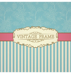 Blue vintage banner with lace Royalty Free Vector Image