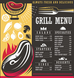 Restaurant menu retro poster Royalty Free Vector Image
