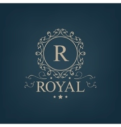 Royal letter r premium logo concept design Vector Image