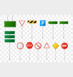 Road board highway signs icons street signboard Vector Image