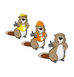 Cartoon beavers two Royalty Free Vector Image - VectorStock