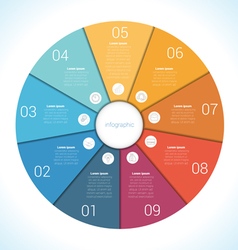 Infographic circle template with 9 steps Vector Image
