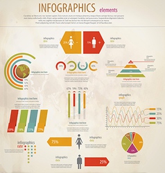 Infographics retro blue Royalty Free Vector Image