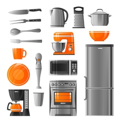 Set kitchen utensils collection appliances Vector Image