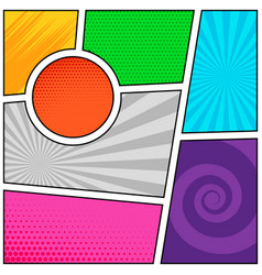 Empty comic book template background design Vector Image