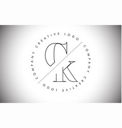 Purple pink ck c k letter logo design with ink Vector Image