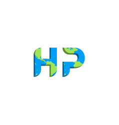 Initial hp logo design with shield style Vector Image