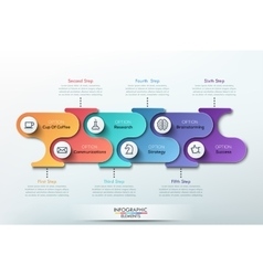 Creative infographic design template with 6 Royalty Free Vector Image ...