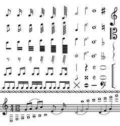 Music note labels and icons Royalty Free Vector Image