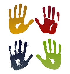 Hand print icon 4 colors Royalty Free Vector Image