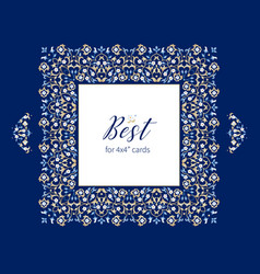 Floral frame vignette border card design template Vector Image