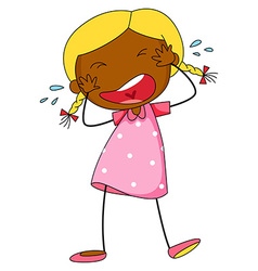 Back of two crying girls Royalty Free Vector Image