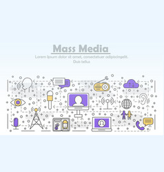 Flat mass media infographic template Royalty Free Vector