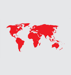 Red geometric world map Royalty Free Vector Image