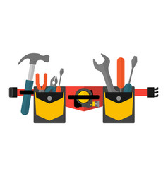Carpenter with wood and tools Royalty Free Vector Image