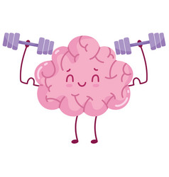 Cute brain adorable Royalty Free Vector Image - VectorStock