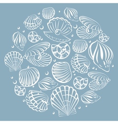 Seashell card Royalty Free Vector Image - VectorStock
