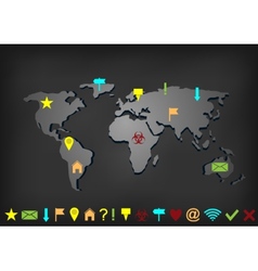 Map world with cute animals colorful Royalty Free Vector