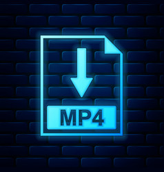 Glowing neon play video icon isolated on white Vector Image