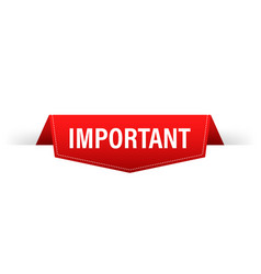 Important label web banner with exclamation mark Vector Image