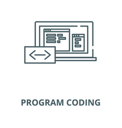 Program code icon in flat style personal computer Vector Image