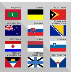 Rectangular flags of 2018 world cup countries Vector Image