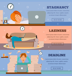 Deadlines horizontal banners set Royalty Free Vector Image