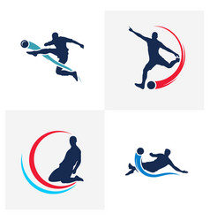 Soccer logo design creative football Royalty Free Vector