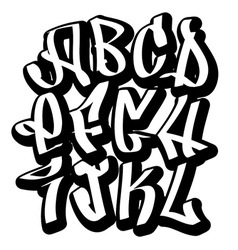 Graffiti alphabet urban font Royalty Free Vector Image