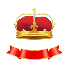 Decorative red ribbon banner isolated Royalty Free Vector