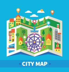 City map for children play mat Royalty Free Vector Image
