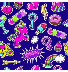 Sticker pack or patches seamless pattern Vector Image