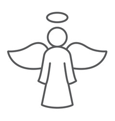 Angel line icon decoration and peace holy sign Vector Image