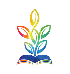 Book with tree Royalty Free Vector Image - VectorStock