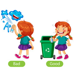 English opposite word awful and excellent Vector Image