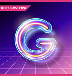 Neon typeset shining trendy letters fluorescent Vector Image