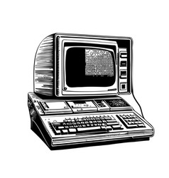 Classic computer from 1998 Royalty Free Vector Image