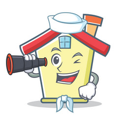 Okay house character cartoon style Royalty Free Vector Image