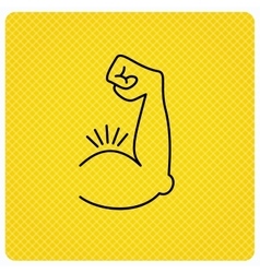 Biceps muscle icon bodybuilder strong arm sign Vector Image