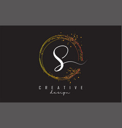 Sy golden letter logo with cutted and intersected Vector Image