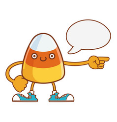 Kawaii smiling halloween candy corn candy cartoon Vector Image