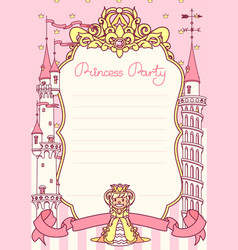 Princess frame with hearts and crowns Royalty Free Vector