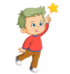 Cute and playful cartoon boy hockey player Vector Image