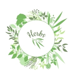 A round border with plants inside Royalty Free Vector Image