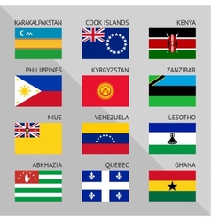 Rectangular flags of 2018 world cup countries Vector Image