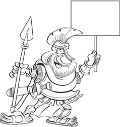 Cartoon painter holding a sign Royalty Free Vector Image