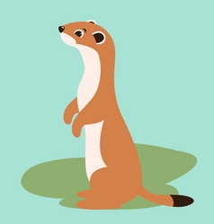 Weasel cartoon animal Royalty Free Vector Image