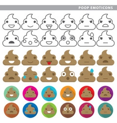 Funny cute flat style emoji emoticon icon set Vector Image